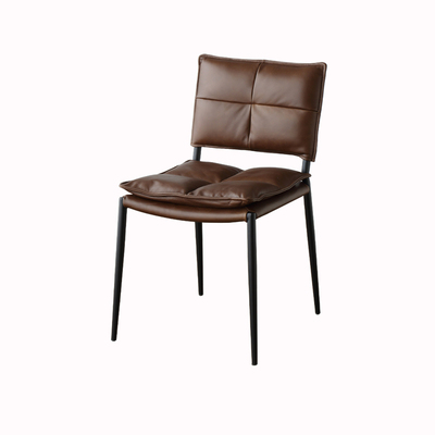 苯胺头层油蜡牛皮久坐舒适皮餐椅