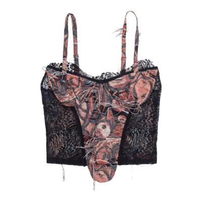 【AGD】WrongSolution deadly iris破碎拼接异形蕾丝修身吊带抹胸