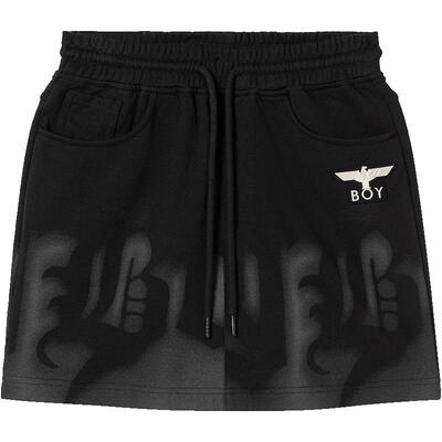 BOYLONDON夏季休闲百搭女半身裙仿水洗设计感甜酷针织短裙N18001