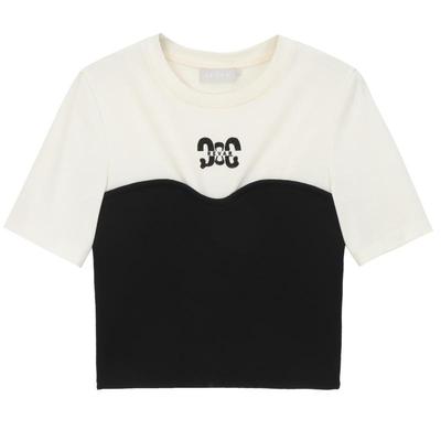 revan针织设计师抹胸拼接T恤