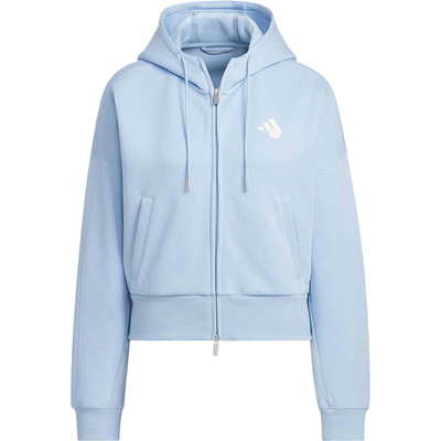Adidas/阿迪达斯正品2025新款女士简约连帽针织外套JZ1645