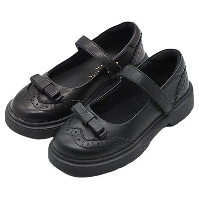 布洛克学生黑色小皮鞋