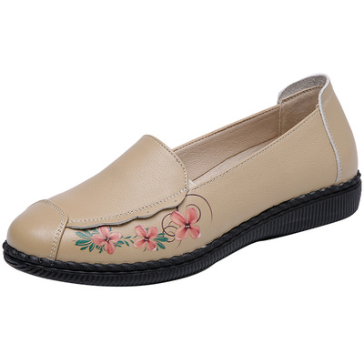 老人皮鞋女款妈妈鞋中老年舒适