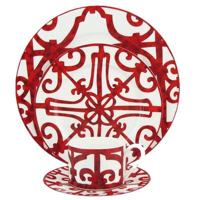 红色铁窗欧式家居甜点热销西餐盘