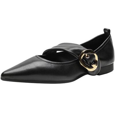 reemoor气质百搭真皮小羊皮单鞋