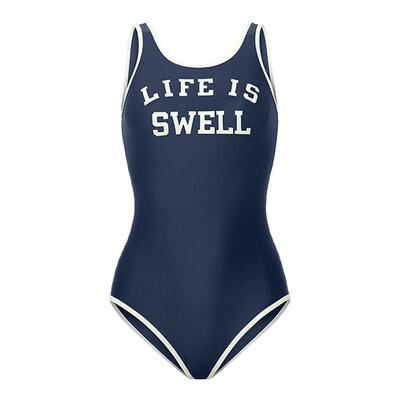 韩国BARREL 2025新款女士竞速连体泳衣游泳馆训练U型背 LETTERING