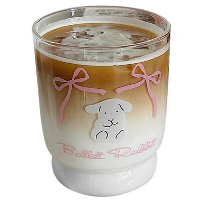 ins风蝴蝶结兔子玻璃杯耐冷热