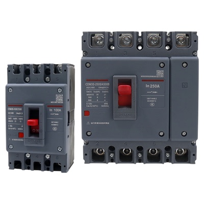 德力西380V塑壳断路器CDM3S空开100A/160A/250A/400A三相3P四线4P