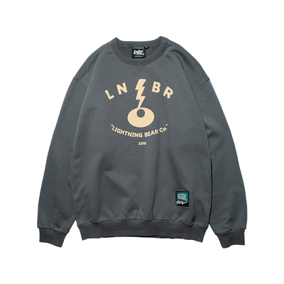 加绒lnbr潮圆领套头卫衣