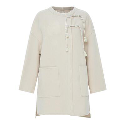 【100%绵羊毛】莱芙艾迪儿新中式外套女国风中长款大衣1E4D14011