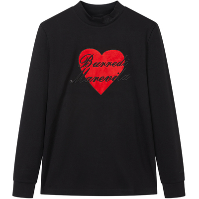 bm卫衣潮流爱心图案打底衫