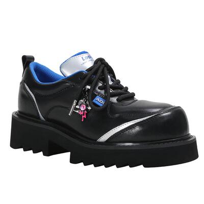 汪苏泷同款 物空 x ADC达芬奇 「银灰星尘」厚底增高大头德比鞋