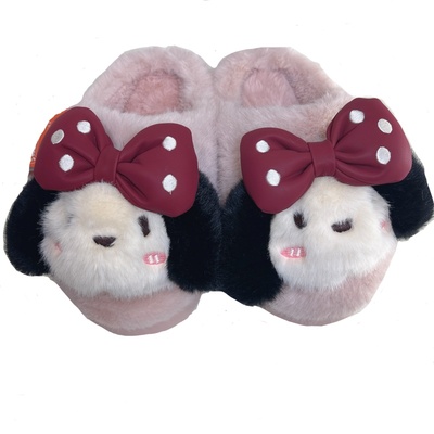 卡通可爱包头棉拖鞋女居家防滑