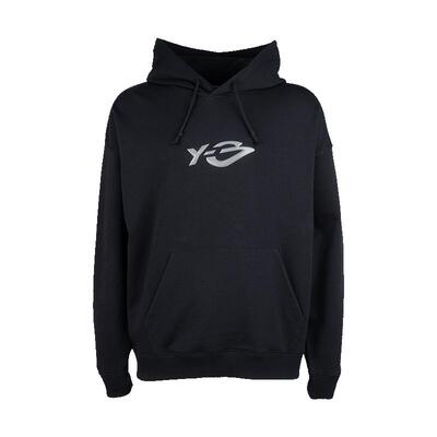 Y-3连帽徽标长袖卫衣男