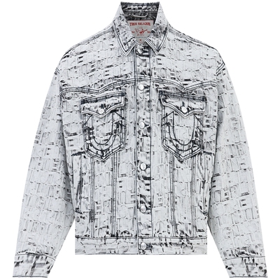 TrueReligion2024秋季新品男士立体修身牛仔夹克