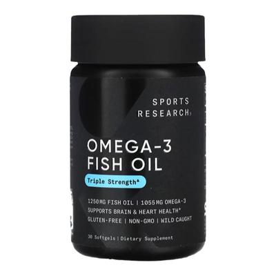 Sports Research深海野生鱼油欧米伽3三倍功效心脑眼骨骼成年人