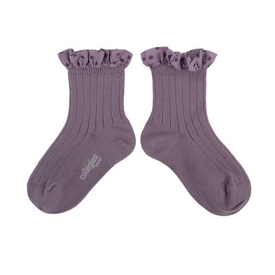 collegien点点花边短袜