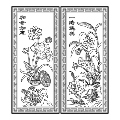 29款荷花图案CAD和ai格式电子版