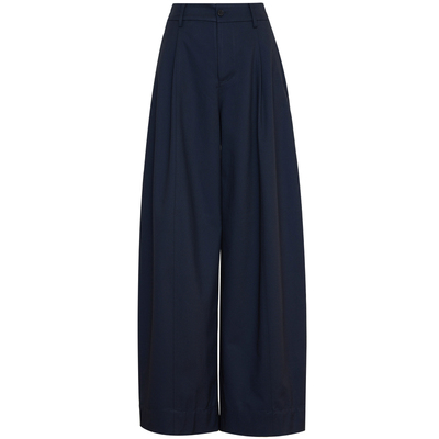 夏莫卡莫代尔桑蚕丝阔腿西装裤