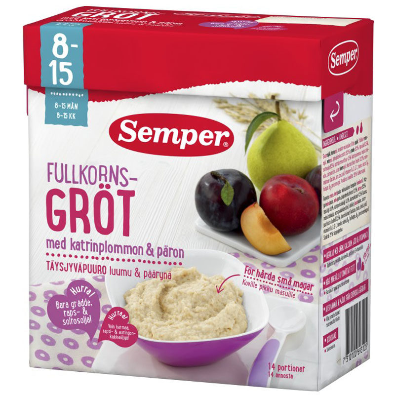 瑞典原装Semper森宝婴儿高铁米粉米糊8-15个月水果米糊包邮470g_虎窝淘