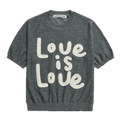 NO DIRECTION+ “Love is love”短袖圆领针织衫N610102620A