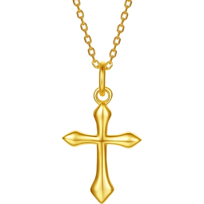 六桂福珠宝S925十字吊坠