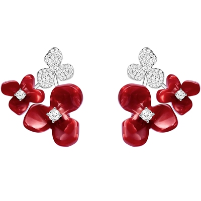 HEFANG何方小苍兰花簇耳环