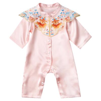 女童周岁长袖长裤真丝礼服拜年服