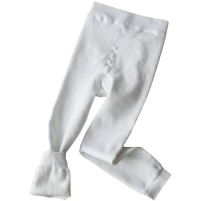 女童加绒加厚弹力白色打底裤冬季