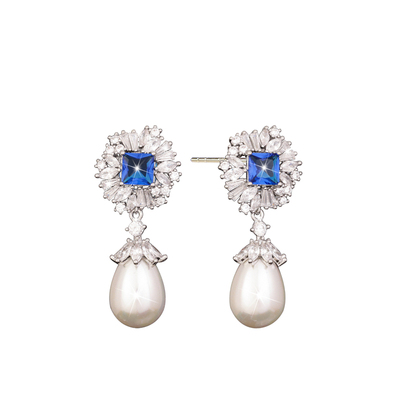 巴黎Pink Memory冰花宝石蘑菇珍珠耳钉高级感轻奢女爆款领针耳环