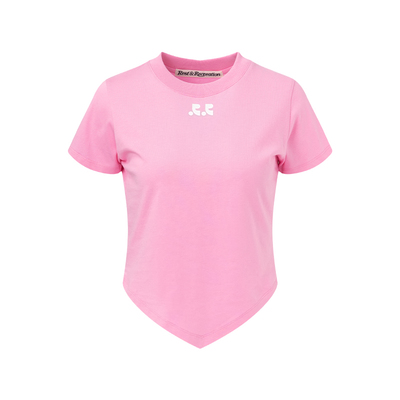 RR印花logo不规则下摆短袖T恤