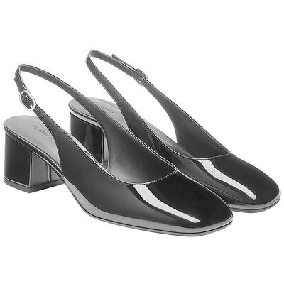 CHARLES&KEITH26春季新款CK1-60580334漆皮亮面粗跟包头凉鞋单鞋
