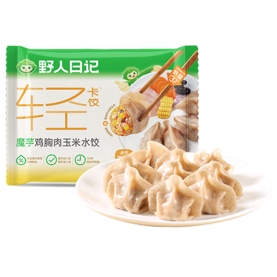 野人日记魔芋鸡胸肉玉米水饺