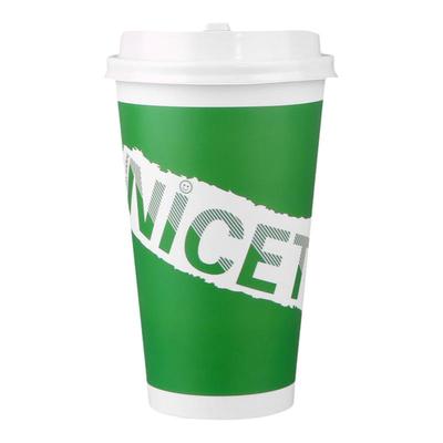 一次性500只双淋膜奶茶纸杯带盖