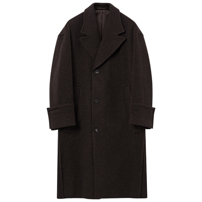 JDV商场同款棕色翻领宽松大衣