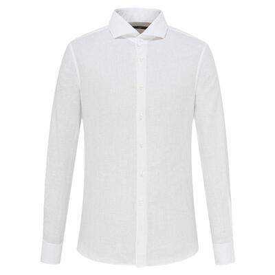 LAMPO八字领长袖商务衬衫