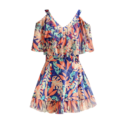 宜肤连体泳衣女大码显瘦胖mm