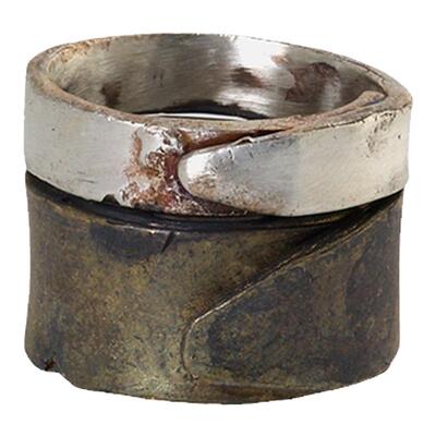 VIXTORM情侣个性990纯银黄铜戒指