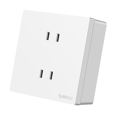 国际电工86型四孔插座明装明盒