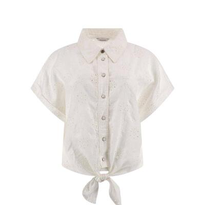 GUESS镂空透气宽松短袖衬衫