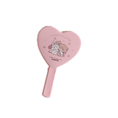 FLORTTE粉色爱心手柄镜