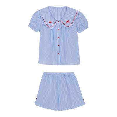 馨帮帮Homedress泡泡袖格子睡衣