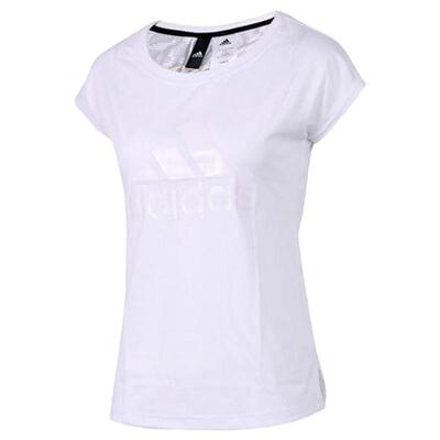 阿迪达斯休闲运动针织短袖t恤