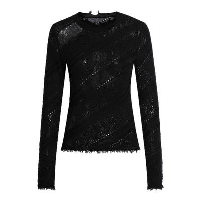 HPLY荷比俪春季新款女蕾丝图案流苏细节针织衫HMD13650109