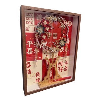 中式双面双圈团扇新娘秀禾手捧花