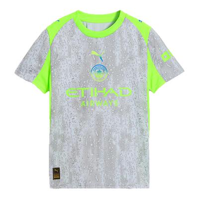 曼城2025/26赛季第二客场球迷版儿童球衣足球服夏季运动上衣
