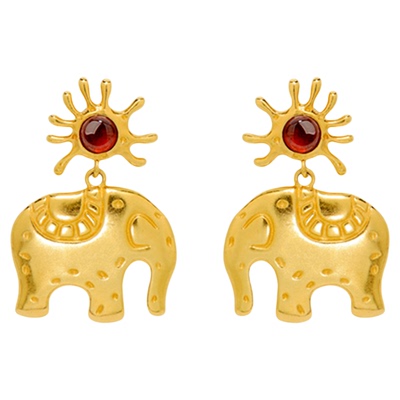 【立享9折】原创正品Neverfar象阳而生石榴石耳环女款高级感