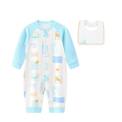 象比家族A类舒绒婴儿哈衣春秋