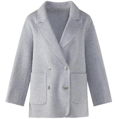 LAGOGO雾岛闲行双排扣双面呢大衣