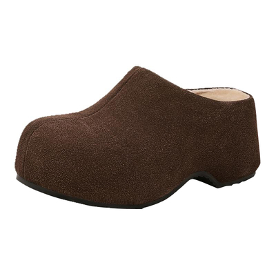 星期六复古百搭保暖加绒包头拖鞋